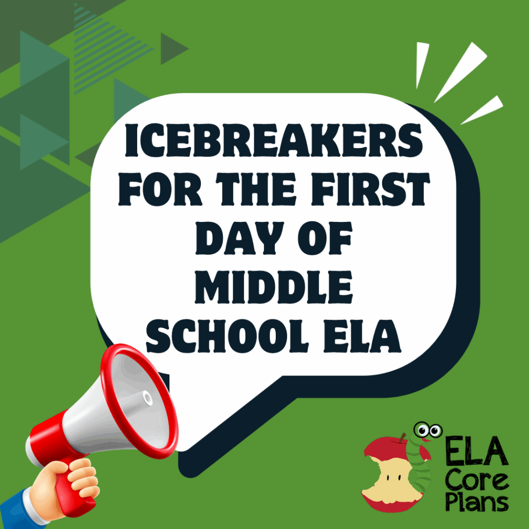 Middle School ELA Icebreakers – Fun Activities for the First Day of ...
